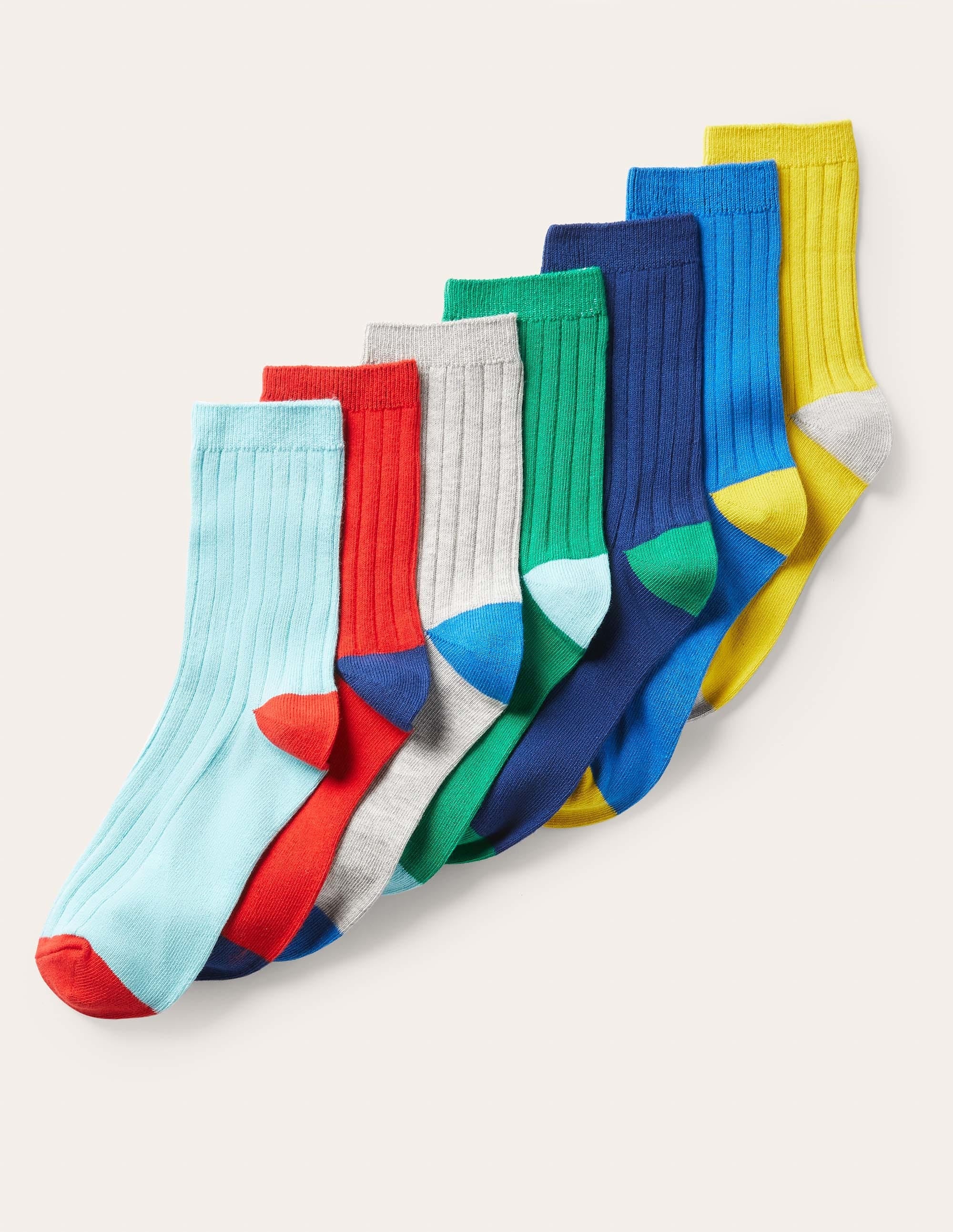 Ribbed Socks 7 Pack-Multi | Boden UK