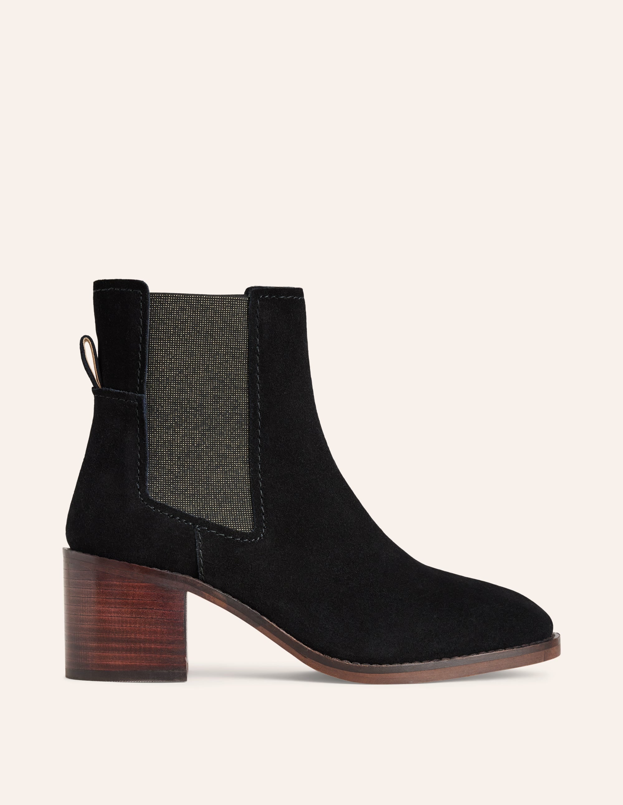Chelsea Block Heel Boots-Black | Boden UK