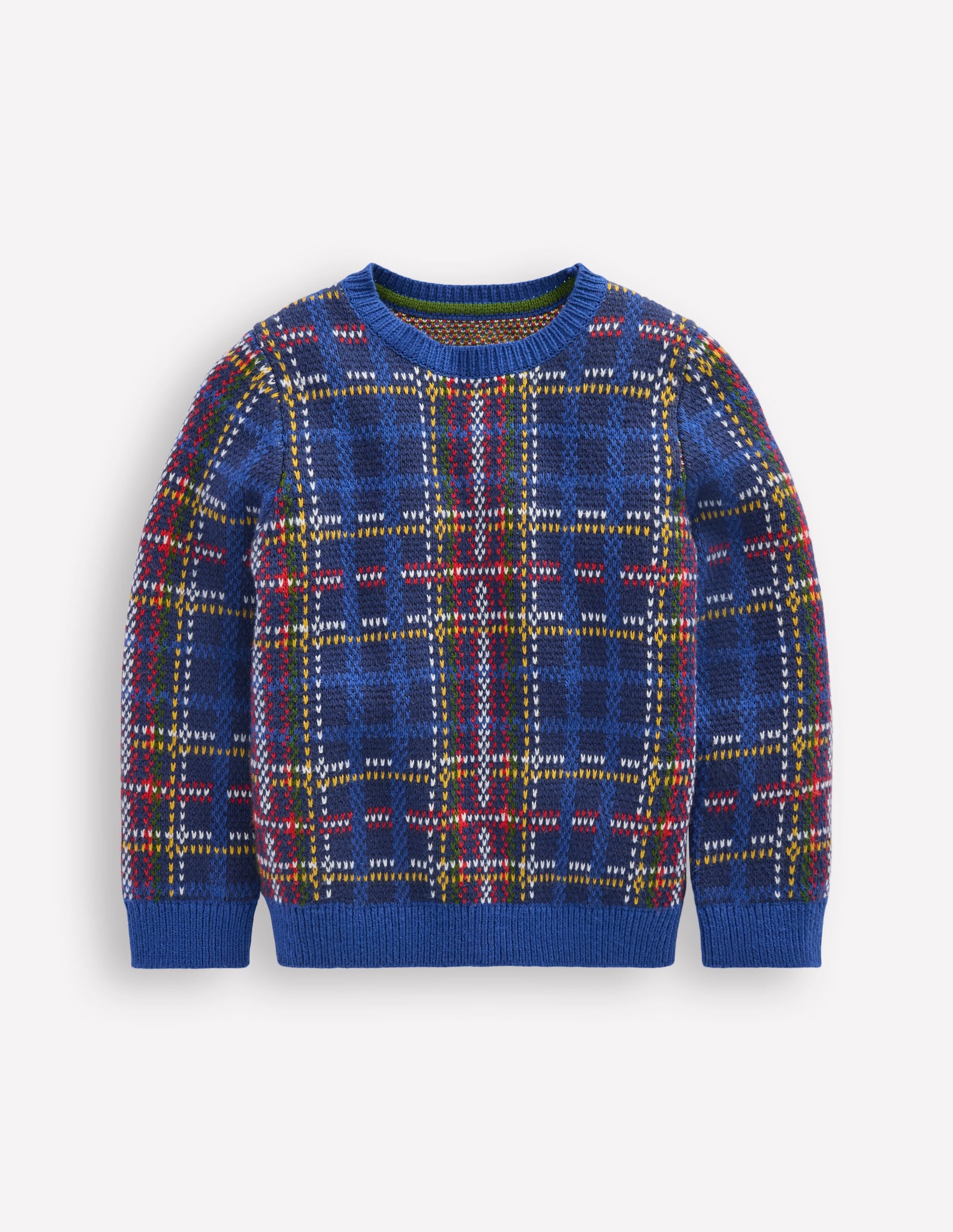 Heritage Check Jumper-Medieval Blue Check | Boden Global