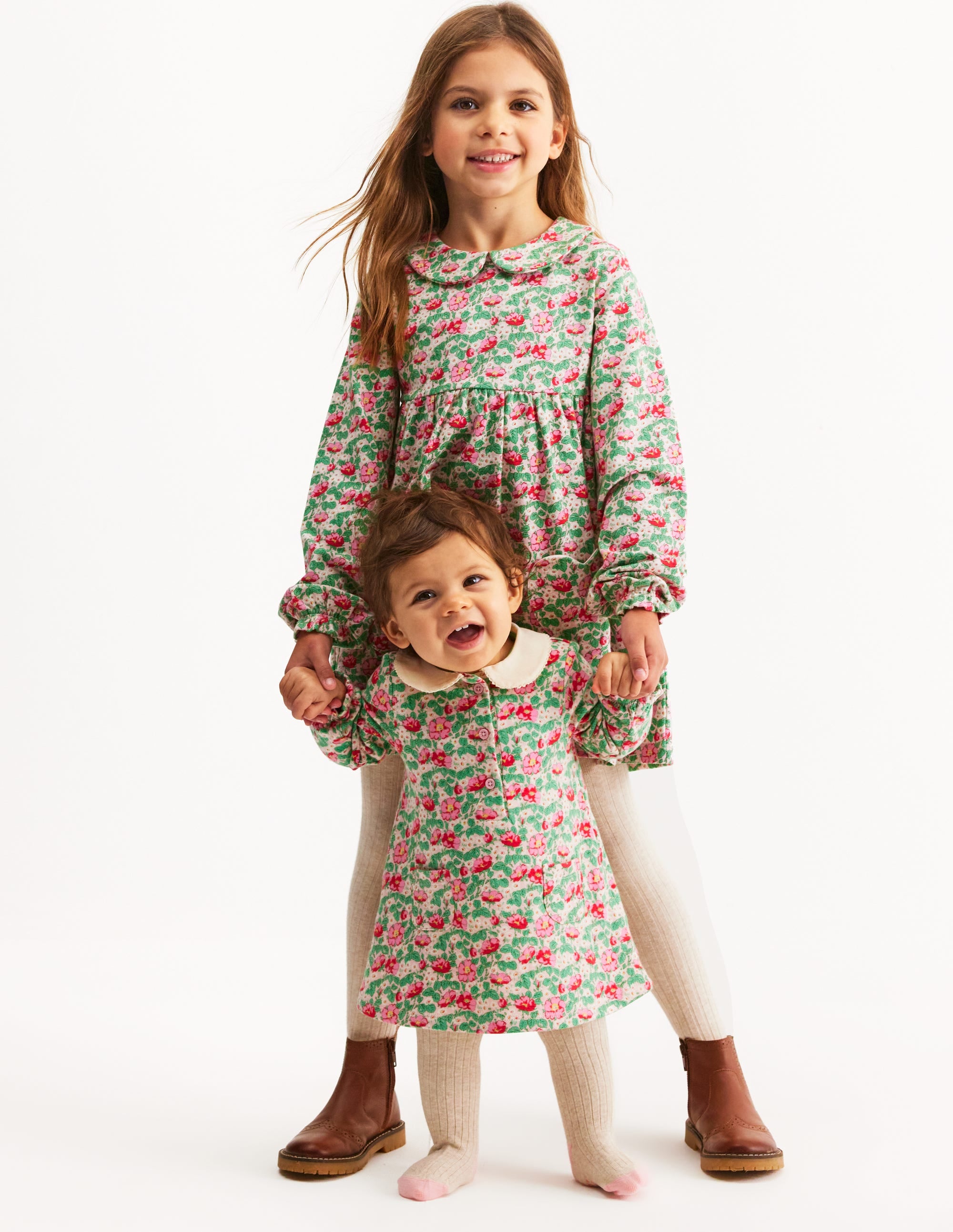 Jersey Doublecloth Dress-Pink Wild Rose Floral | Boden UK