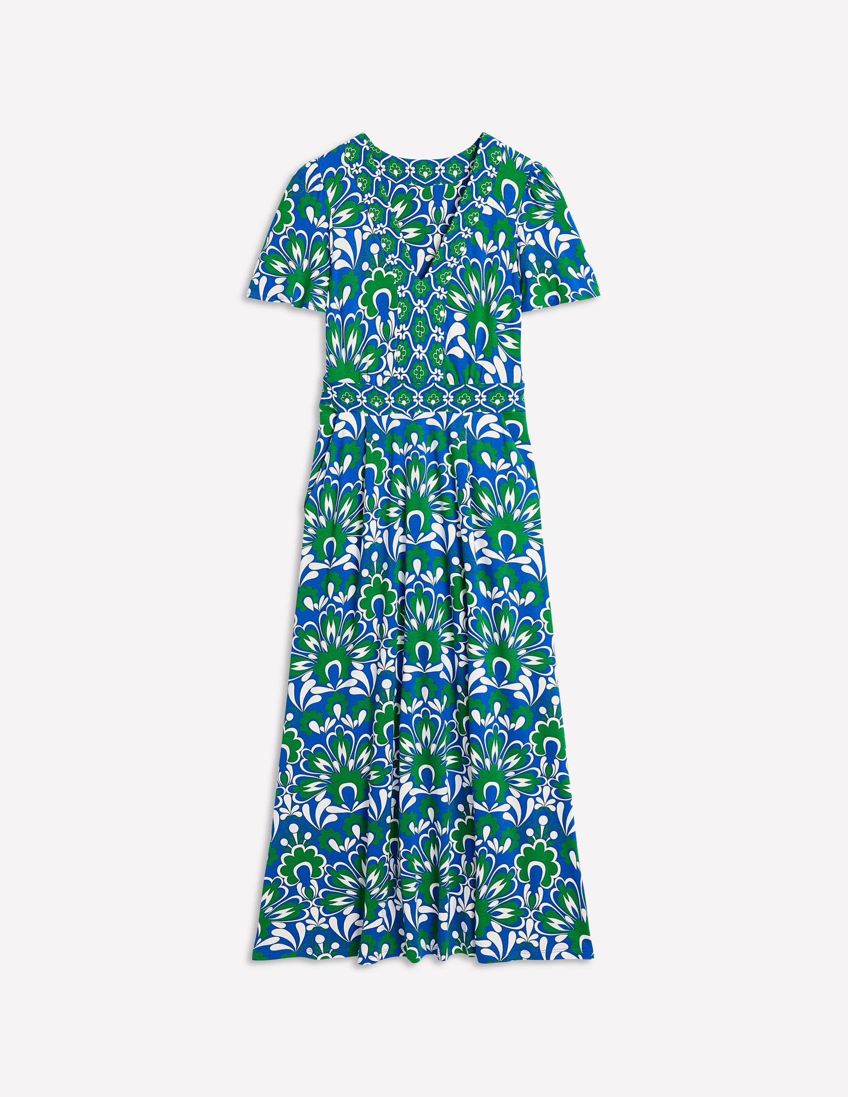 Ellie Flutter Maxi Tea Dress-Blue, Decorative Dandelion | Boden Global