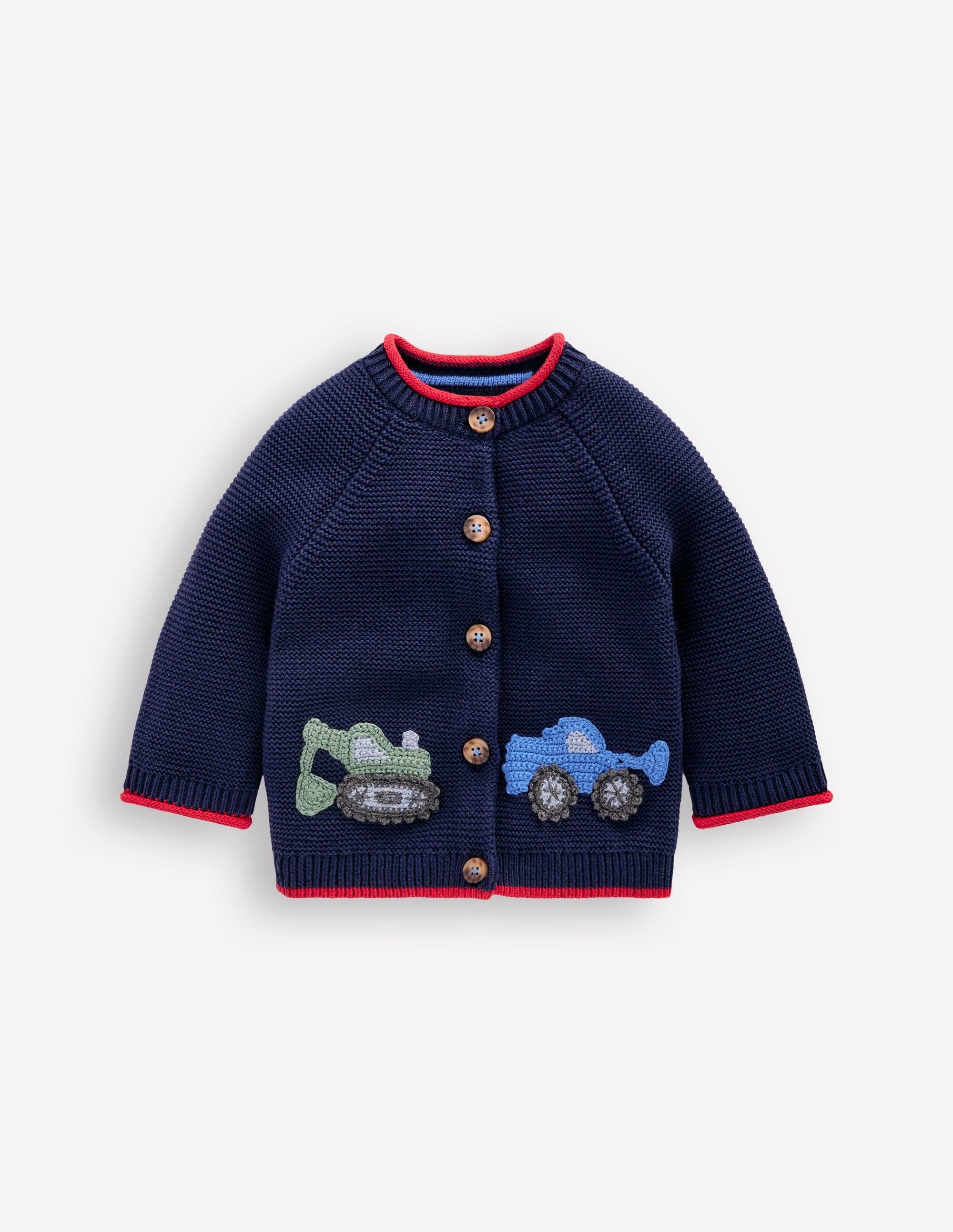 Cotton Logo Cardigan-College Navy Construction | Boden Global